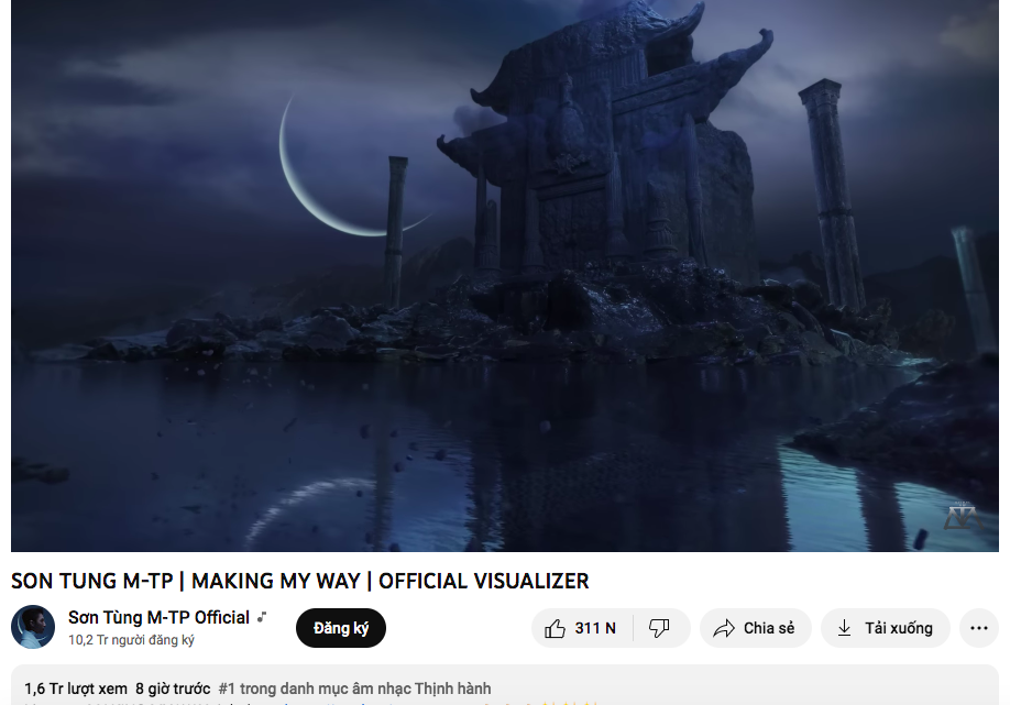 Sơn Tùng M-TP vừa phát hành audio Making My Way, đạt top 1 trending chỉ ...